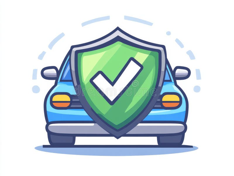 Blue Car Shield Icon Symbolizing Vehicle Security Protection Stock ...