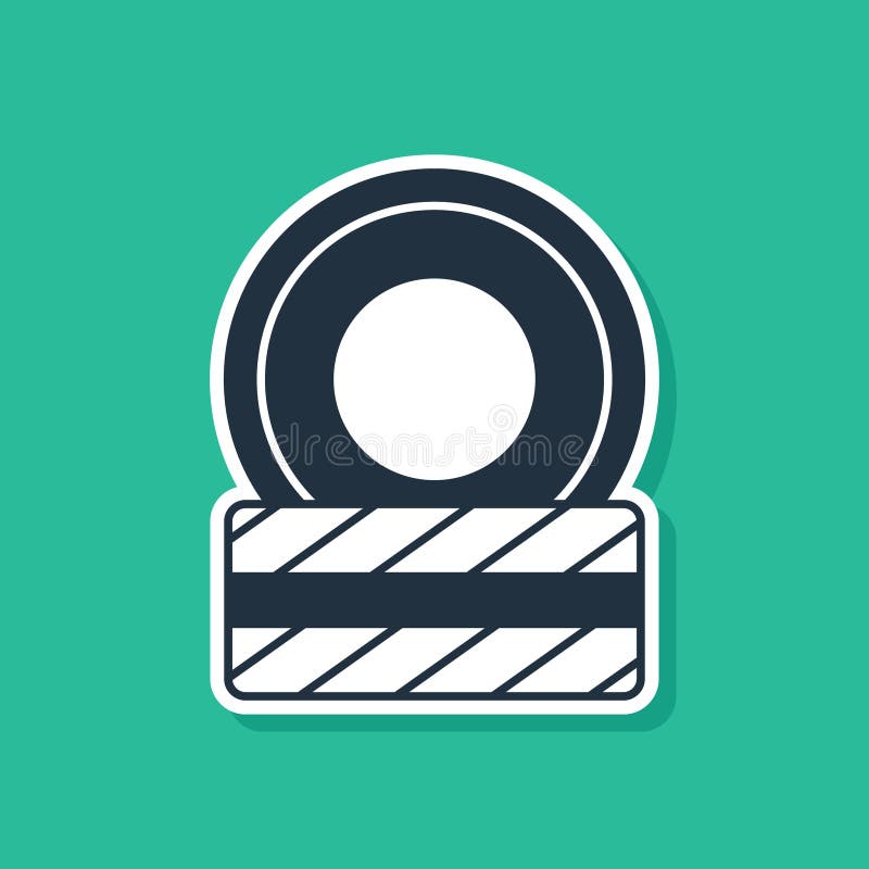 Blue Car Tire Wheel Icon Isolated on Green Background. Vector Stock ...