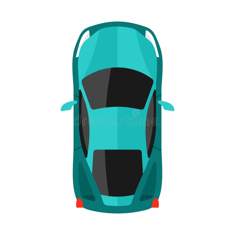 Blue Car Top View Vector Illustration. Sedan Car Illustration. Stock ...