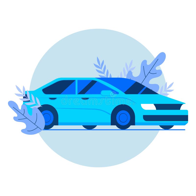Blue Car Vector Template. Flat Style Illustration Stock Vector ...