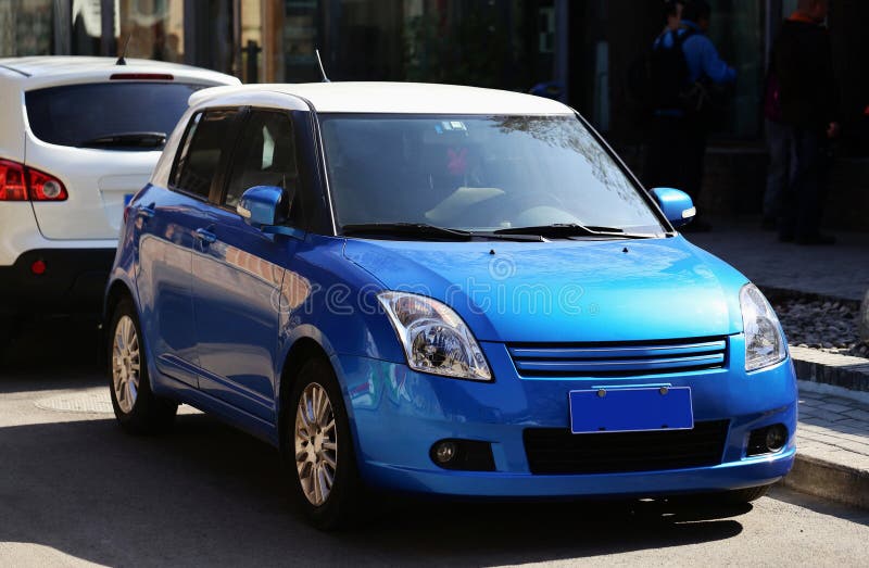 Blue Car stock image. Image of automobile, facade, transportation ...