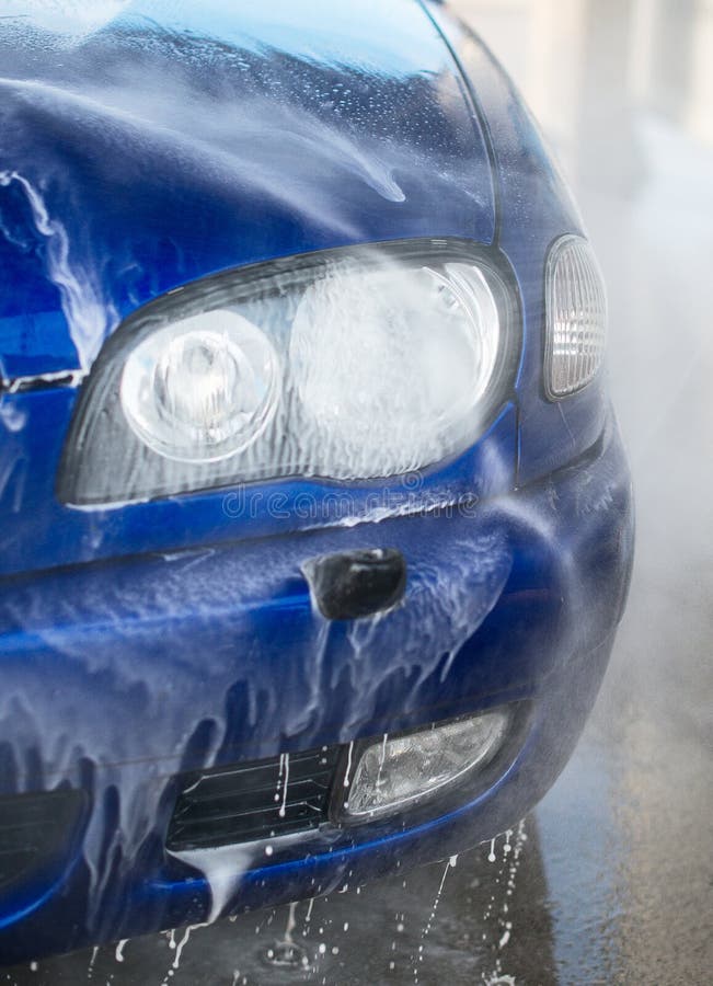 Blue car wash. stock photo. Image of maintenance, clear - 53107836