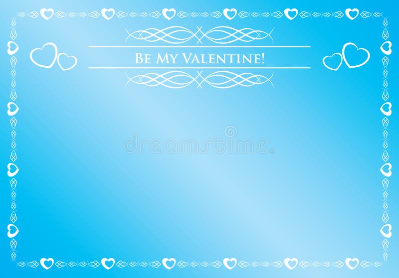 Blue Card - Be My Valentine - Vector Stock Vector - Illustration of ...