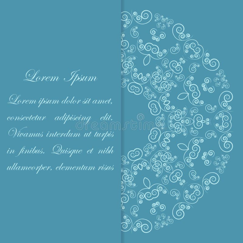 Blue Card Design with Ornate Pattern Stock Vector - Illustration of ...