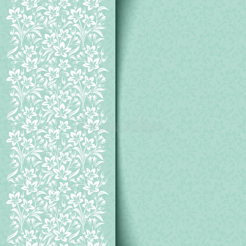 Blue Card with Floral Pattern. Stock Vector - Illustration of ...