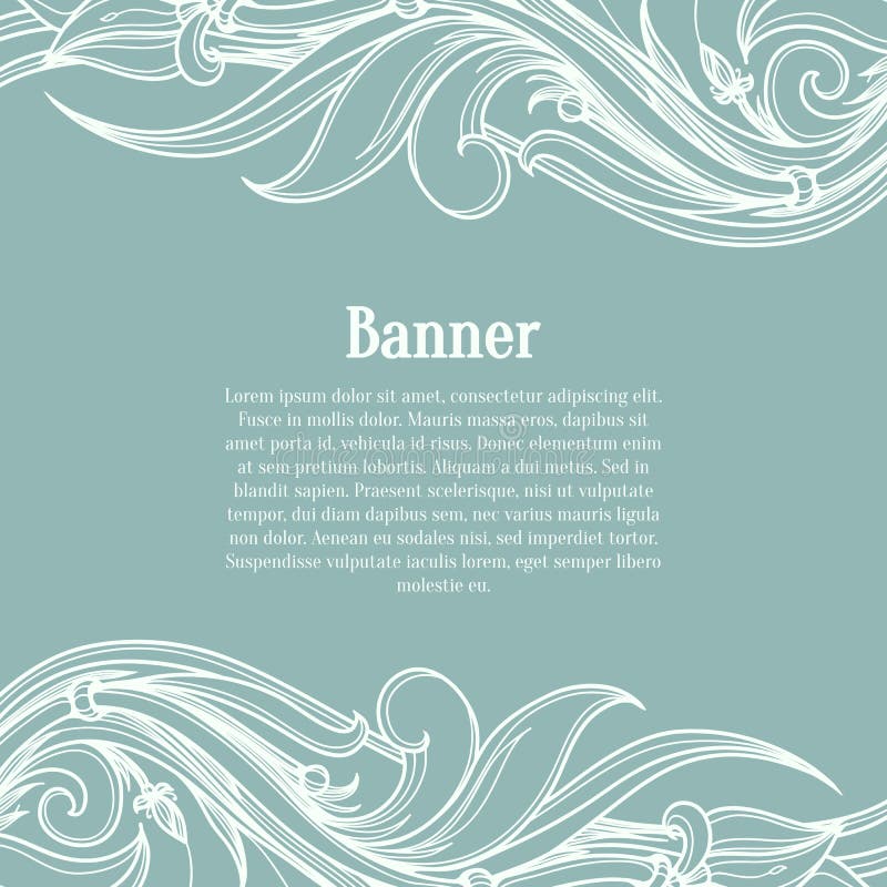 Blue Card with Flourish Ornate Pattern. Vector Stock Vector ...