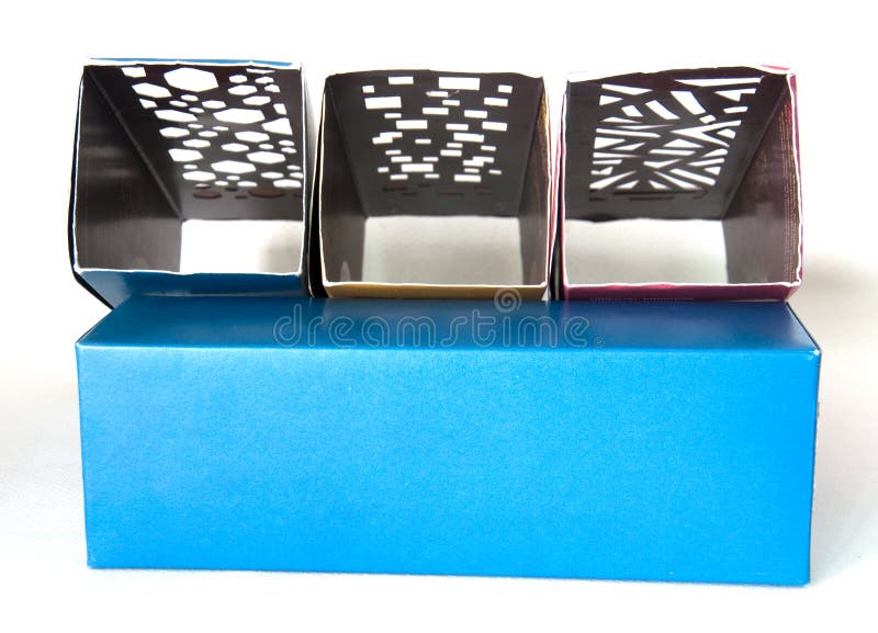 Blue cardboard box stock image. Image of square, present - 34202031