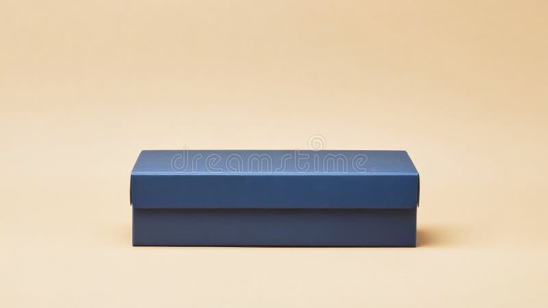 Blue Cardboard Box Mockup Featuring Eco-friendly Design on a Beige ...