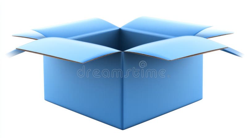 Blue Cardboard Box with Open Flaps Ready for Packing in an Office ...