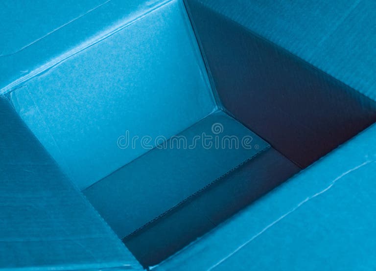 Blue Cardboard Box Packet Parcel Stock Image - Image of receive, empty ...