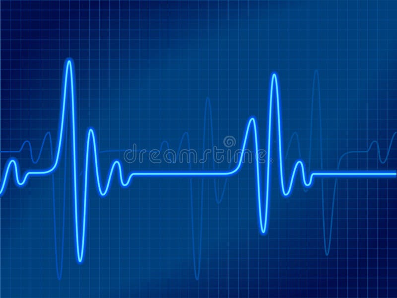 ECG Pulse Heartbeat Blue Line Stock Illustration - Illustration of ...