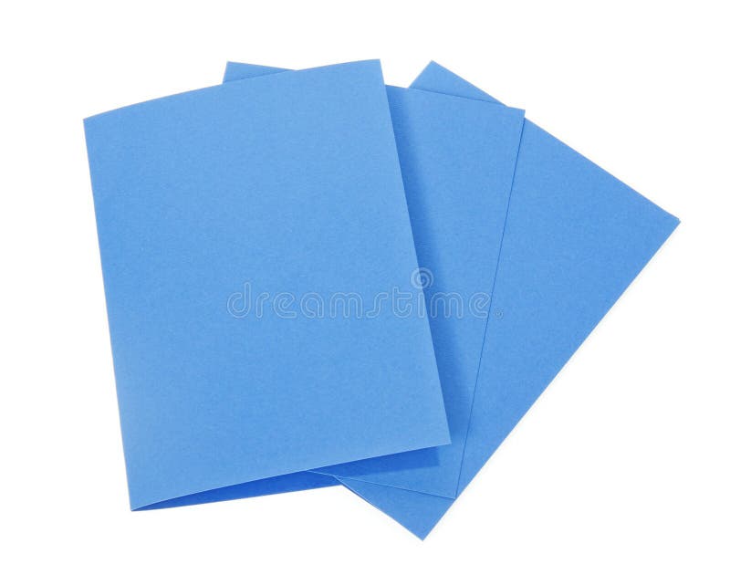 Blue Cards Isolated on White Stock Image - Image of space, decor: 41918705