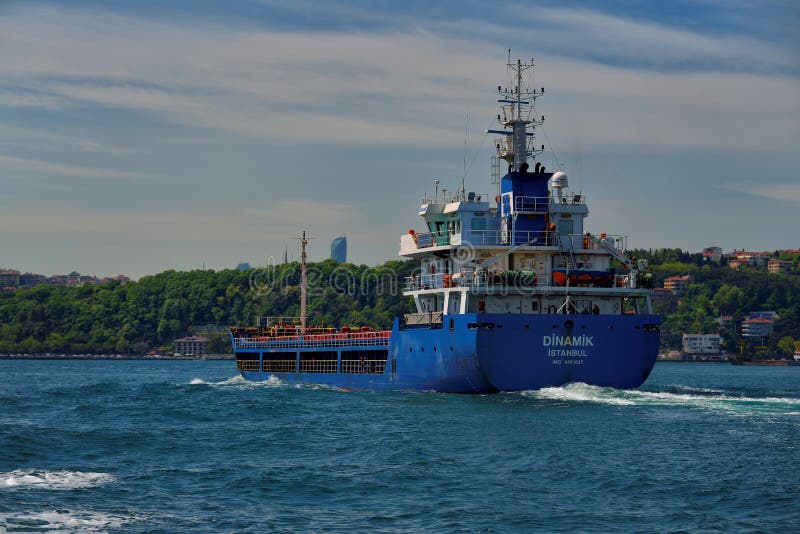 Blue Cargo boat editorial stock image. Image of delivery - 40632939