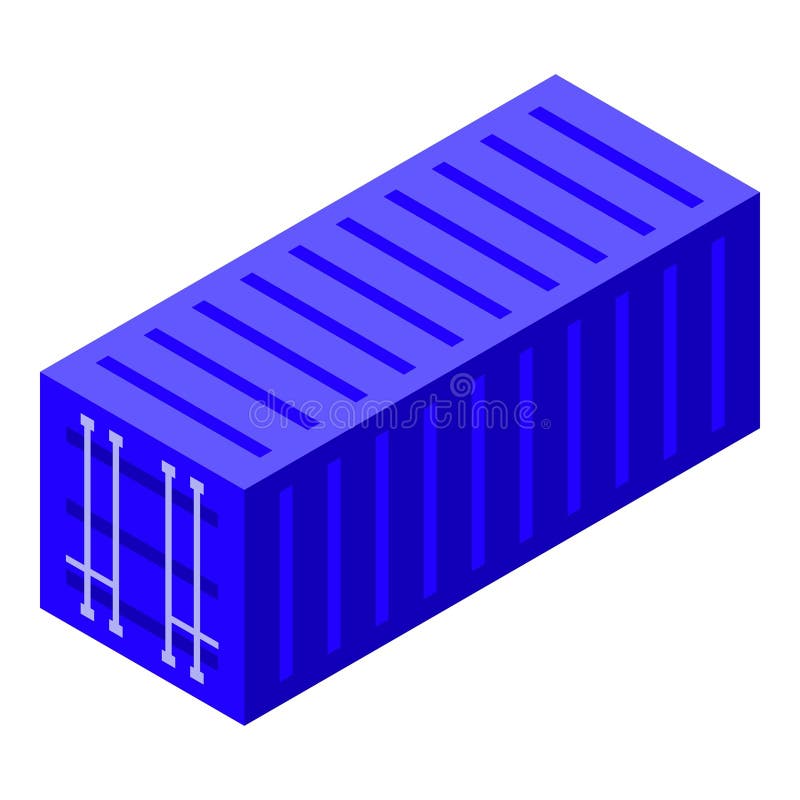 Blue Cargo Container Isometric View for Shipping and Logistics Concepts ...