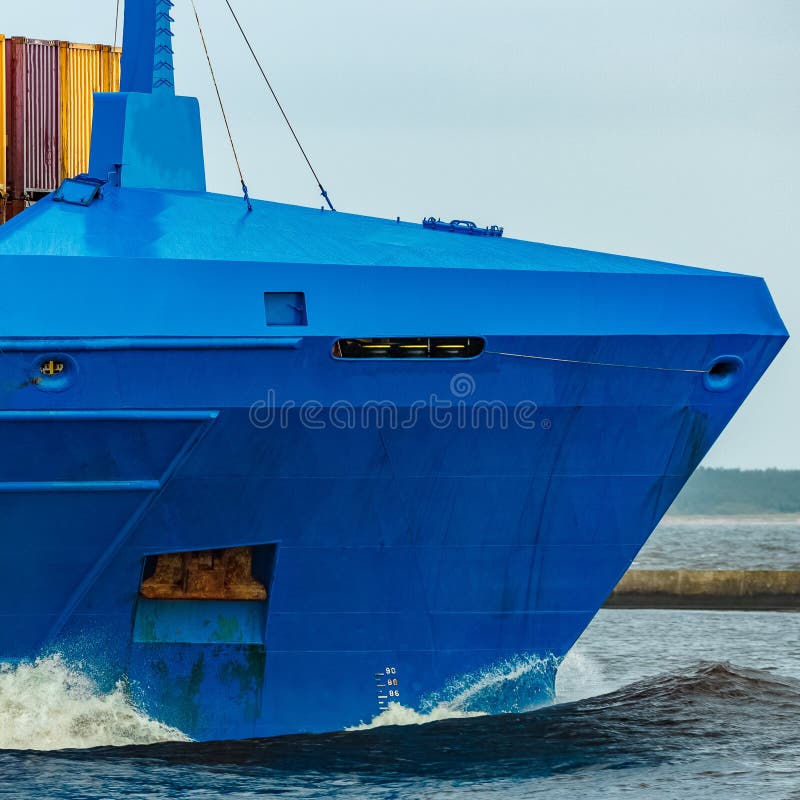 New blue container ship stock image. Image of cargo - 117750901