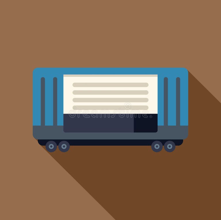 Blue Cargo Container Train Waggon Delivering Goods Stock Illustration ...