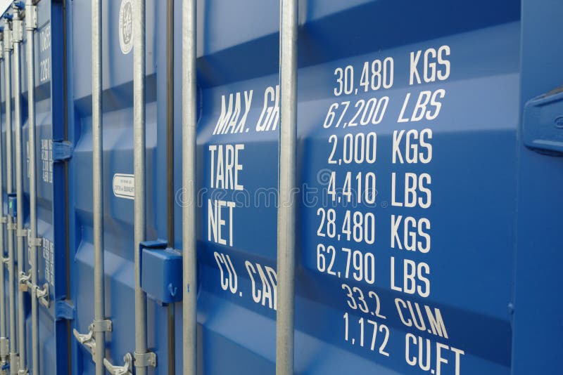 Blue cargo container stock photo. Image of industry, door - 91659074