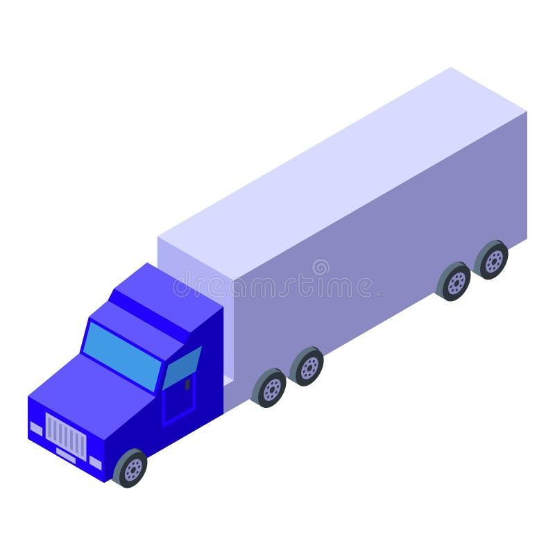 Blue Cargo Delivery Truck Transporting Goods Isometric View Stock ...