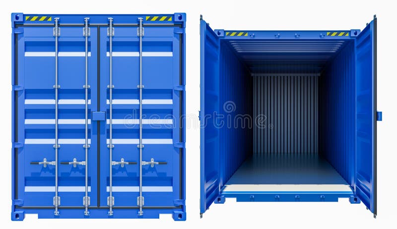 Blue freight container stock photo. Image of locked, transportation ...