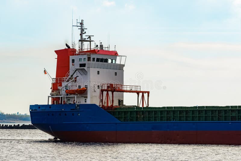 Blue cargo ship`s cabin stock image. Image of delivering - 88609535