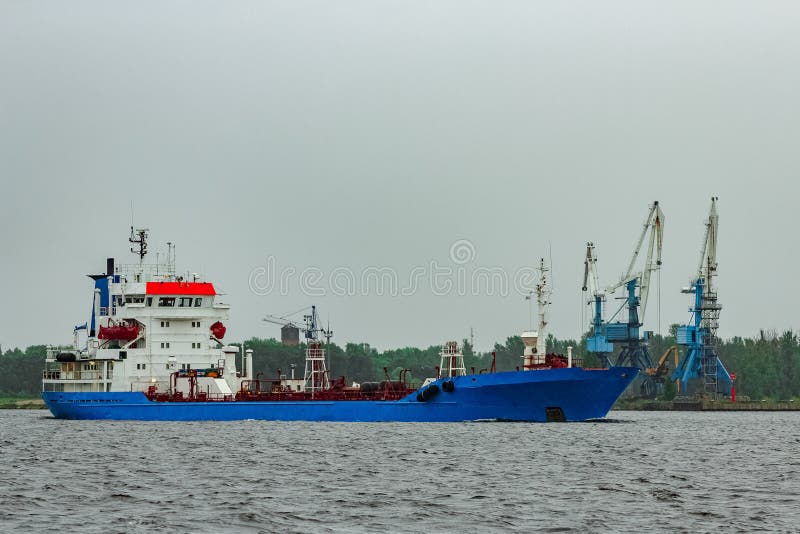Blue cargo tanker ship stock image. Image of chemistry - 117677495