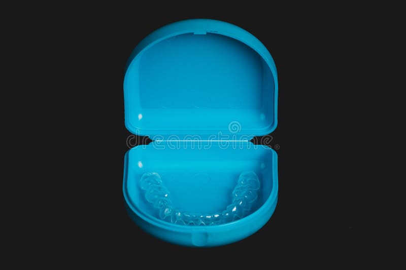Blue Carrying Case for Orthodontic Retainer Stock Image - Image of ...