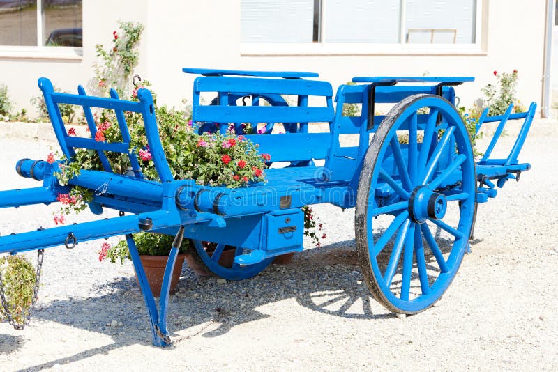 Blue cart stock image. Image of rural, still, haute, outside - 23868787