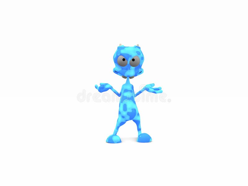 Blue cartoon alien stock illustration. Illustration of people - 6738483