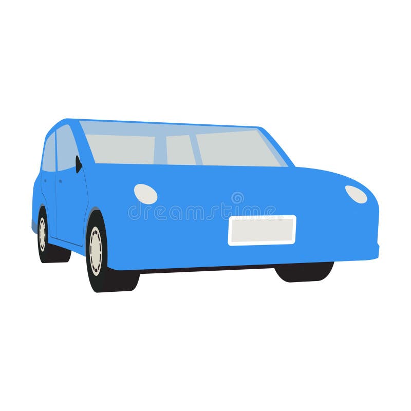 Blue Cartoon Car Icon stock vector. Illustration of taxi - 333701945