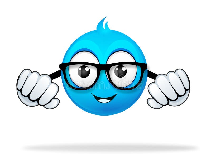 Blue cartoon character stock illustration. Illustration of idea - 48138410