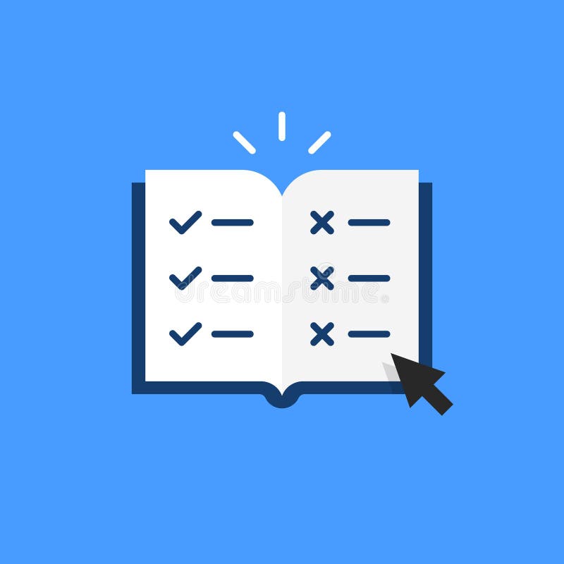 Blue Cartoon Open Book Like Easy Rules Stock Vector - Illustration of ...