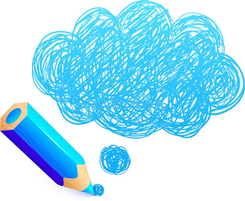 Creative Artistic Concept Pencil in Cloud Stock Vector - Illustration ...