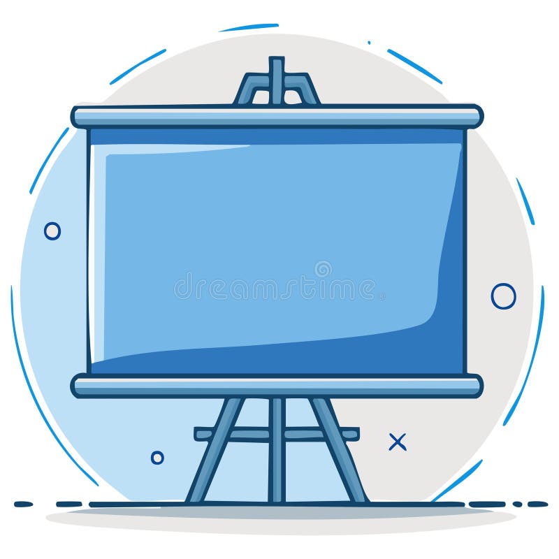 Blue Cartoon Presentation Easel. Training Whiteboard. Flipchart for ...