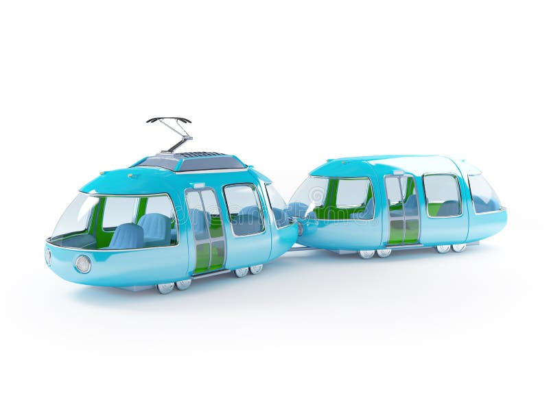 Cartoon Tram - Train Station Stock Illustration - Illustration of city ...