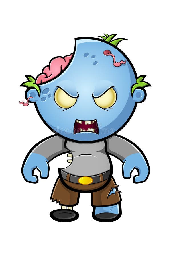 Blue Cartoon Zombie Character Stock Vector - Illustration of male ...