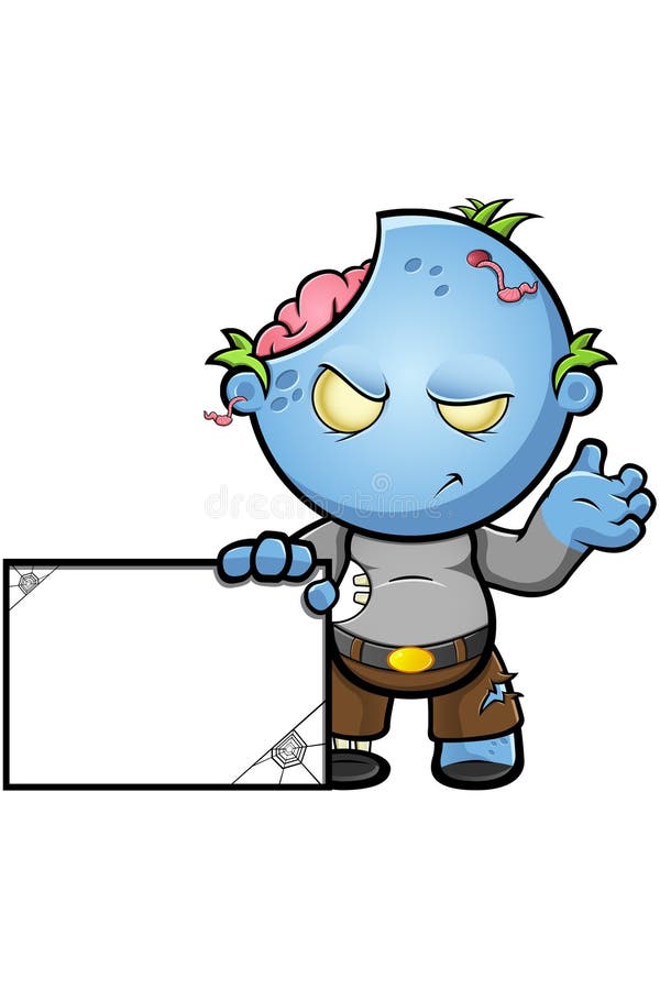 Blue Cartoon Zombie Character Stock Illustration - Illustration of ...