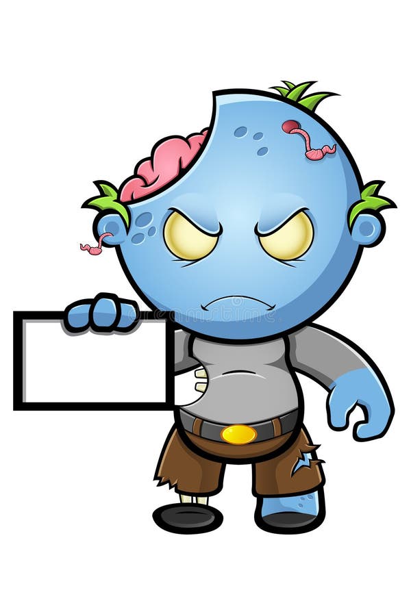 Blue Cartoon Zombie Character Stock Illustration - Illustration of ...