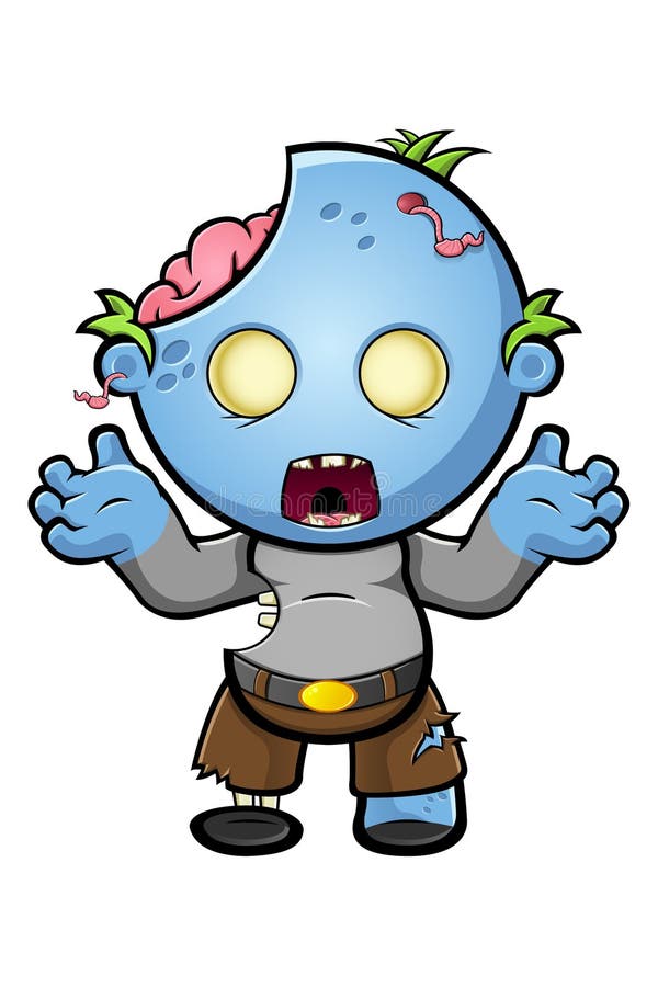 Cartoon cute zombie stock illustration. Illustration of fear - 45640576
