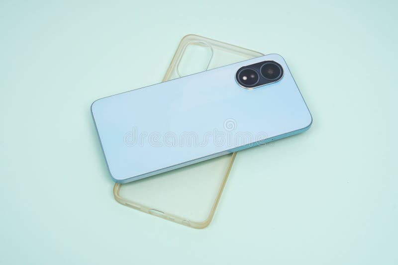 Blue Case and Transparent Case for IPhone, Isolated on Blue Background ...