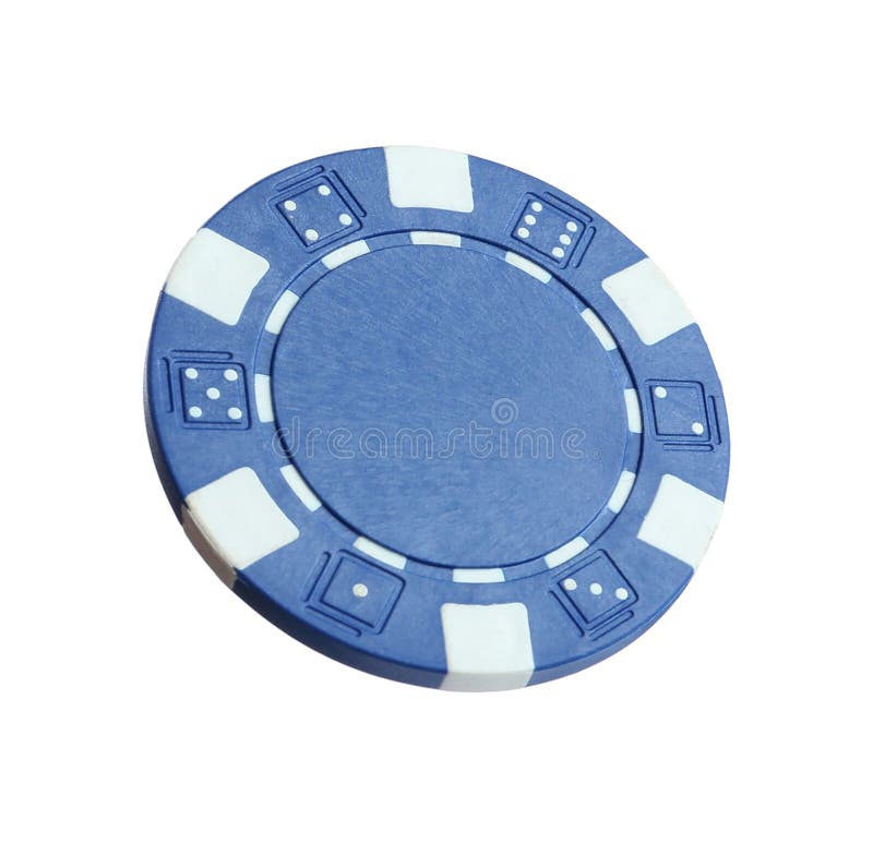 Blue Casino Chip Isolated on White. Poker Game Stock Image - Image of ...