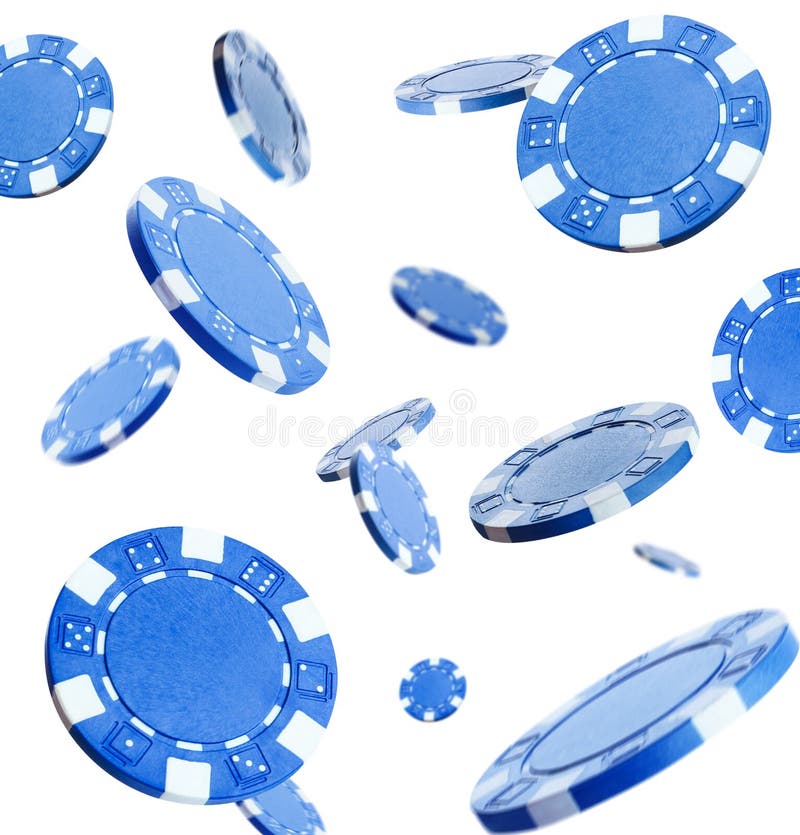Blue Casino Chip Isolated on White. Poker Game Stock Image - Image of ...