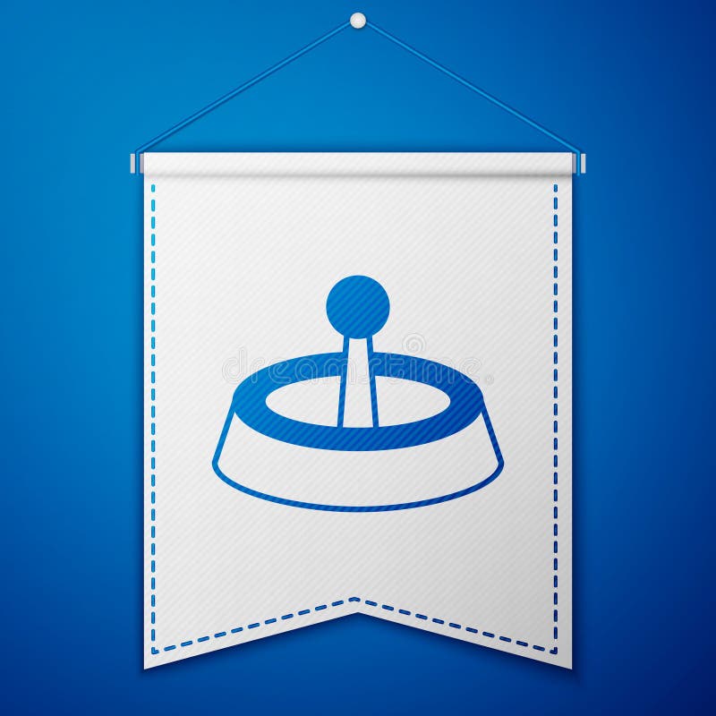 Blue Casino Roulette Wheel Icon Isolated on Blue Background. White ...