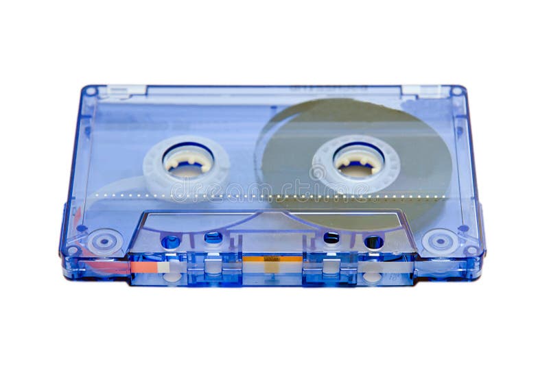 Blue Cassette Isolated on White Background Stock Image - Image of ...