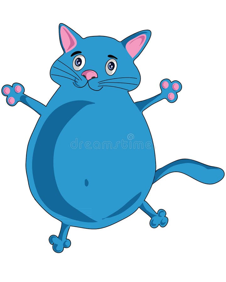 Blue cat stock vector. Illustration of smiling, dancing - 38974989