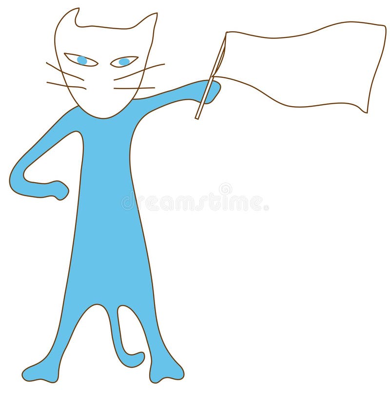 Blue cat show flag stock illustration. Illustration of isolate - 23636501