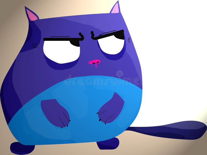Blue cat stock vector. Illustration of concepts, animals - 56181566