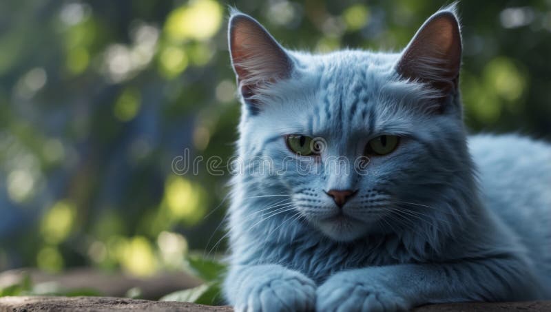Blue Cats Serene Isolation a Charming D Clipart. Stock Image - Image of ...