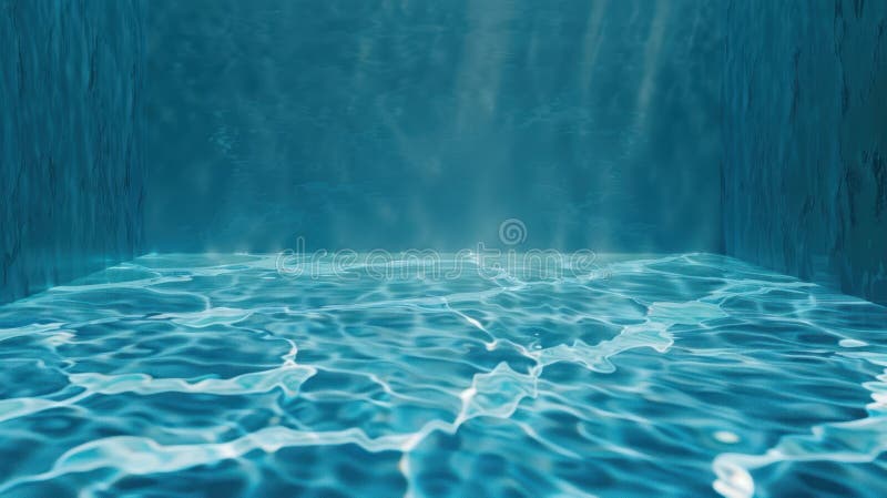 Blue Caustic Water: Abstract Background with Light and Shadows Stock ...