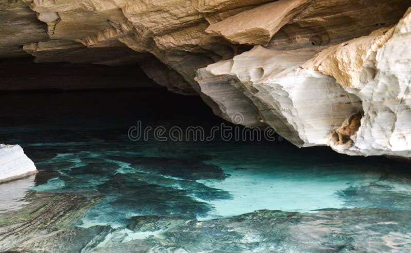 Blue cave stock image. Image of inside, cliff, landscape - 99790497