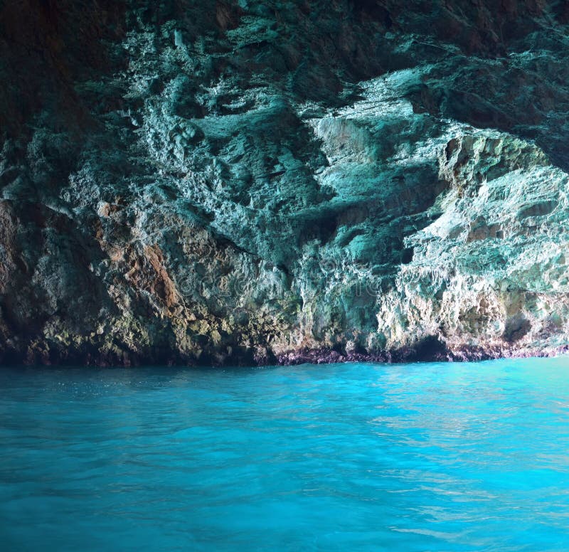Blue Cave in Montenegro, the Tourist Attraction Stock Photo - Image of ...